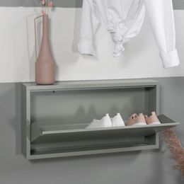 SPINDER DESIGN Schuhschrank &raquo;Billi&laquo; Metall, Breite 75 cm gr&uuml;n Metall B/H/T: 75cm x 37,5cm x 12,5cm