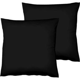 Fleuresse Kissenbez&uuml;ge &raquo;Colours&laquo; edler, b&uuml;gelfreier Interlock-Jersey aus 100% Baumwolle schwarz Interlock-Jersey, Obermaterial: 100% Baumwolle B/L: 