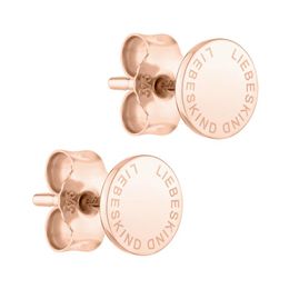Liebeskind Berlin Damen Paar Ohrstecker &raquo;Schmuck Geschenk Gold 375 Ohrringe Gold Collection&laquo; rosa 6mm, Gelbgold 375