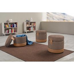 Egoitaliano Hocker &raquo;Tonder, Designhocker als Blickfang mit tollen Details, B/T 50/50cm&laquo; inkl. praktischem Stauraum als funktionale Stauraumm&ouml;glichkeit braun Luxus