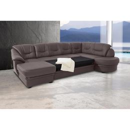 Sit & More sit&more Wohnlandschaft &raquo;Savoni U-Form&laquo; wahlweise mit Schlaffunktion braun NaturLEDER (echtes Rindsleder) in Sitz und R&uuml;cken. Korpus in passendem 