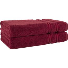 HAMMETEX Duschtuch &raquo;2er Set Badet&uuml;cher 70x140 cm, 100% Baumwolle, Weich & Saugstark&laquo; mit Bord&uuml;re, einfarbig, weich rot Frottier, Baumwolle B/L: 