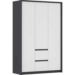 Rauch Dreht&uuml;renschrank &raquo;Mainz mit Passepartout&laquo; optional mit Beleuchtung, Au&szlig;ent&uuml;ren mit Push-to-Open Funktion grau Holzwerkstoff B/H/T: 141cm x 212cm