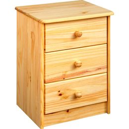 M&ouml;bilia Nachtkommode &raquo;Chur&laquo; beige Massivholz B/H/T: 43cm x 57cm x 35cm, 3 Schubladen, 3 Stk., Kiefer