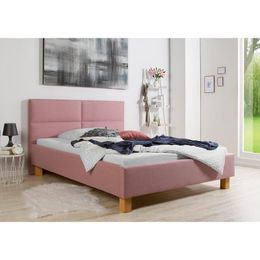 Maintal Polsterbett &raquo;Derryville&laquo; Bettseiten zerlegt, ohne Bettkasten rosa Liegefl&auml;che L&auml;nge B: 200cm x 100cm, Struktur (100% Polyester) mit Einlegerahmen/ohne
