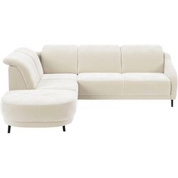 Sit & More sit&more Ecksofa &raquo;Blues L-Form&laquo; wahlweise mit Klapptisch und USB beige 100% Polyester B/H/T: 258cm x 93cm x 249cm, Luxus-Microfaser ALTARA NUBUCK , 