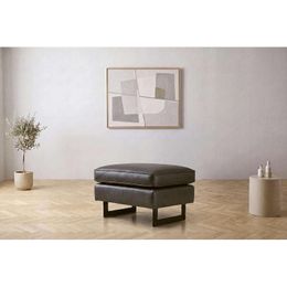 OTTO home Polsterhocker &raquo;Pinto&laquo; mit Keder, Metallf&uuml;&szlig;en und auch in Cord Bezug erh&auml;ltlich grau Luxus-Microfaser in Lederoptik (100% Polyester);Cord (92