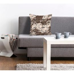 queence Dekokissen &raquo;Celda&laquo; mit einem abstrakten Muster braun Polyester B/L: 40cm x 40cm, 1 Stk.