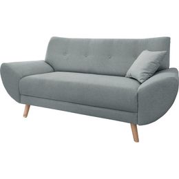 Home Affaire 2-Sitzer &raquo;Basta, komfortable Wellenunterfederung, Breite 174cm&laquo; grau (100% Polyester) Struktur fein (100% Polyester) Chenille B/H/T: 