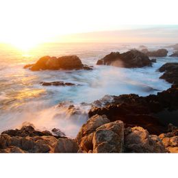 papermoon Fototapete &raquo;Sunset on Big Sur Coast&laquo; glatt bunt Vlies B/L: 4m x 2,6m, Bahnen: 8 Stk.