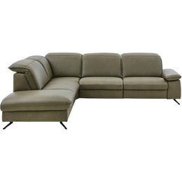 Die PlanBar Ecksofa &raquo;PN-EM20091, L-Form, Breite 297 cm&laquo; inkl. Kopfteilverstellung, optional elektr. Relaxfunktion u. Stauraum braun B/H/T: 297cm x 