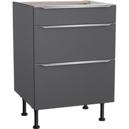 KOCHSTATION Unterschrank &raquo;KS-Aken&laquo; grau anthrazit, B/H/T: 60cm x 87cm x 58,4cm