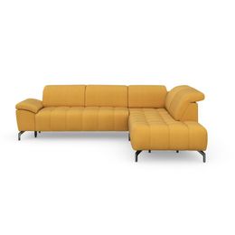 Sit & More sit&more Ecksofa &raquo;Cool L-Form&laquo; wahlweise mit Kopfteilverstellung und Vorziehsitz motorisch gelb B/H/T: 272cm x 79cm x 220cm, Luxus-Microfaser Paris, 