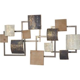 pajoma Wanddekoobjekt &raquo;Wanddekoration&laquo; Meterial-Mix Metall und Holz, geometrische Formen schwarz Metall B/H/T: 90cm x 50cm x 5cm