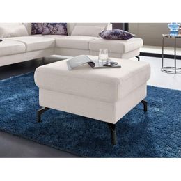 Sit & More sit&more Hocker &raquo;Percy&laquo; Fu&szlig;h&ouml;he 15cm, wahlweise mit unterschiedlichen Fu&szlig;farben beige B/H/T: 72cm x 46cm x 72cm, Feinstruktur,mit schwarzem Nickelfu&szlig;