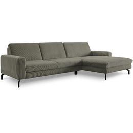 Die PlanBar Ecksofa &raquo;MP-IN20110 L-Form mit Federkern-Polsterung&laquo; optional mit Funktionen erh&auml;ltlich gr&uuml;n 100% Polyester B/H/T: 302cm x 87cm x 178cm, 