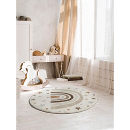 the carpet Teppich &raquo;Beat Kids&laquo; rund 9 mm H&ouml;he Kids Kinderzimmer Teppich strapazierf&auml;hig und pflegleicht beige Polypropylen &Oslash; 160cm 1 Stk., 9mm, &Oslash; 