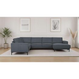 OTTO home Wohnlandschaft &raquo;OLAND Cord U-Form, XXL, B: 342 cm, Skandi-Design&laquo; Skandi-Design in Struktur, Flachgewebe, Luxus-Microfaser, Boucle grau 92%