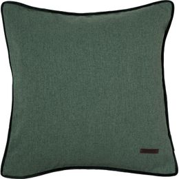 Esprit Dekokissen &raquo;Harp&laquo; mit Keder und Applikation, Kissenh&uuml;lle ohne F&uuml;llung, 1 St&uuml;ck gr&uuml;n Polyester B/L: 38cm x 38cm, 1 Stk.