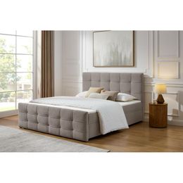 OTTO home Boxbett &raquo;LILIENNE, Polsterbett mit Bettkasten und Taschenfederkernmatratze H3&laquo; mit Kaltschaumtopper, Chenille-Bezug, 160x200 & 180x200 cm 