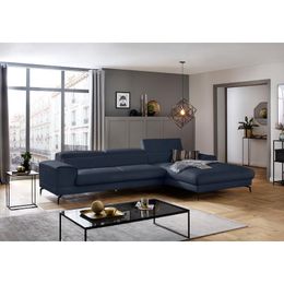 W.Schillig Ecksofa &raquo;piedroo, Designsofa mit tollem Sitzkomfort, bequem, L-Form&laquo; Kopfteilverstellung, wahlweise mit Sitztiefenverstellung, Breite 343cm