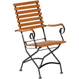 Merxx Gartensessel 1 Stk. tlg. Eukalyptusholz, klappbar, braun braun B/H/T: 58cm x 94,5cm x 66cm