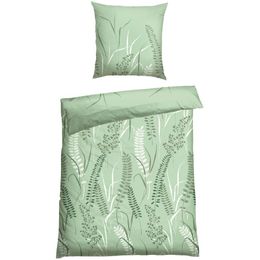 Schiesser Bettw&auml;sche &raquo;Annic aus weicher Baumwolle in floralem Dessin&laquo; 2 Stk. MADE IN GREEN by OEKO-TEX gr&uuml;n Renforc&eacute;, Obermaterial: 100% Baumwolle B/L: 135cm x 