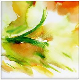 Artland Glasbild &raquo;Morgenlicht&laquo; Gegenstandslos 1 Stk. tlg. in verschiedenen Gr&ouml;&szlig;en gr&uuml;n B/H/T: 20cm x 20cm, Glasbild Gegenstandslos quadratisch, 1 Stk.