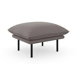 OTTO home Polsterhocker &raquo;Stine&laquo; Besonderes Design durch Kissenoptik und Keder grau Struktur (100% Polyester);Struktur weich (85% Polyester/15% Nylon);