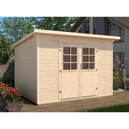 Weka Gartenhaus &raquo;218 Gr.3&laquo; beige Massivholz Fu&szlig;boden im Gartenhaus, ohne Dacheindeckung