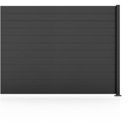 STAKET PRO Gartenzaun &raquo;Anbauzaun Paneel 150&laquo; LxH: 244,2x187 cm, 1 Element &aacute; 240 cm Breite schwarz Aluminium H/L: 180cm x 2,44m, Pfosten: 1 Stk.
