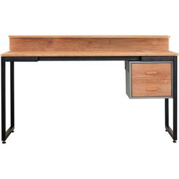 M&ouml;bilia Schreibtisch &raquo;Wenzel&laquo; Arbeitsplatte Akazie Dekor, geeignet f&uuml;r das Home office, Laptoptisch schwarz B/H/T: 140cm x 71cm x 58cm