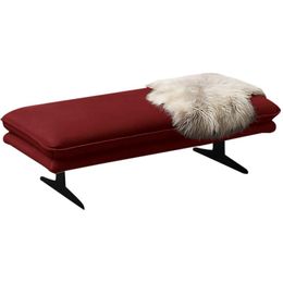 W.Schillig Polsterhocker &raquo;broadway&laquo; F&uuml;&szlig;e in Schwarz pulversbeschichtet rot Longlife Xtra-Leder Z59: Glattleder mit modischer Pr&auml;gung. Hautst&auml;rke 0, 9 