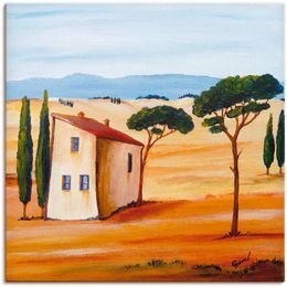 Artland Leinwandbild &raquo;Toskana modern 2&laquo; Europa 1 Stk. tlg. auf Holzrahmen gespannt braun Leinwand B/H/T: 30cm x 30cm, Leinwandbild Europa quadratisch, 1 Stk.