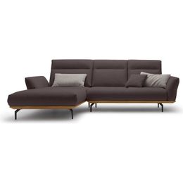Creation BY ROLF BENZ Ecksofa &raquo;CR.460 Designsofa, verstellbare R&uuml;ckenlehne, hochwertig & bequem&laquo; Sockel in Nussbaum, Winkelf&uuml;&szlig;e in Umbragrau, Breite 