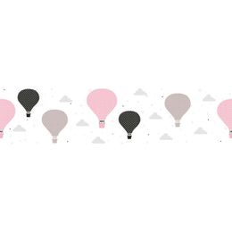 A.S. Cr&eacute;ation Bord&uuml;re &raquo;Cloud Balloons&laquo; Motiv abstrakt naturalistisch glatt Hei&szlig;luftballon Bord&uuml;re Tapete Kinder Borte modern Design Kinderzimmer wei&szlig; Papier B/L: 