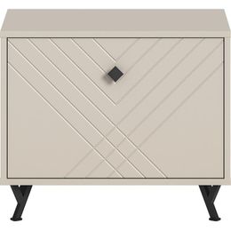 Home Affaire Sitzbank &raquo;Mento, Breite 57 cm, 1 Klappe, 1 Fach, Metall Knopfgriff & Y-F&uuml;&szlig;e&laquo; Klappe mit Ornamentfr&auml;sung, Truhe, Flurbank, Garderobe, Flur