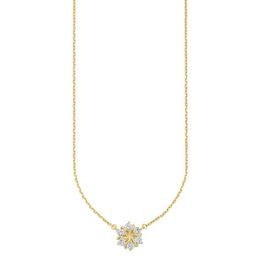 Firetti Damen Kette mit Anh&auml;nger &raquo;Schmuck, Geschenk, Kette gelbgoldfarben vergoldet mit Anh&auml;nger&laquo; mit Zirkonia (synth.) Silber 925 (Sterlingsilber), L