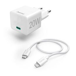 Hama Smartphone-Ladeger&auml;t &raquo;Schnellladeger&auml;t m. Ladekabel Lightning Mini Ladeger&auml;t PD 20W 1m Wei&szlig;&laquo; wei&szlig; Unterst&uuml;tzt die Power-Delivery-Technologie, dies 