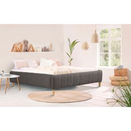 Home Affaire Polsterbett &raquo;Tarje&laquo; in 5 Breiten, auch in &Uuml;berl&auml;nge 220 cm, incl. Roll-Lattenrost grau Struktur fein (100% Polyester) Liegefl&auml;che L&auml;nge B