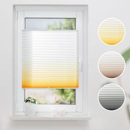 K-home Plissee &raquo;Farbverlauf Sunrise&laquo; Lichtschutz ohne Bohren verspannt Obermaterial: 100% Polyester 130cm, zweiseitig verschiebbar, 115cm
