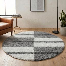 Ayyildiz Teppiche Hochflor-Teppich &raquo;Gala Shaggy 2505, auch als L&auml;ufer und in Rund&laquo; rund 30 mm H&ouml;he robuster Langflor, alle R&auml;ume, Wohnzimmer grau Kunstfaser &Oslash; 120cm 1 
