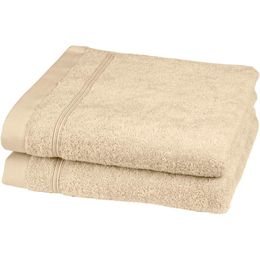 Ross Handt&uuml;cher &raquo;Rubin&laquo; 100% Baumwolle beige Frottier, Baumwolle B/L: 50cmx100cm, 2 Stk., Frottier