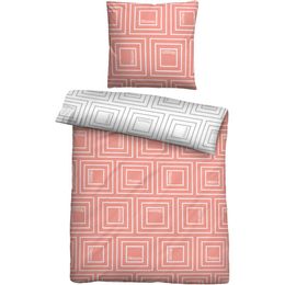 Kappa Wendebettw&auml;sche &raquo;Emma&laquo; 2 Stk. pflegeleichte + feinf&auml;dige Qualit&auml;t, 100% Baumwolle, Rei&szlig;verschluss rosa Linon, Obermaterial: 100% Baumwolle B/L: 135cm 