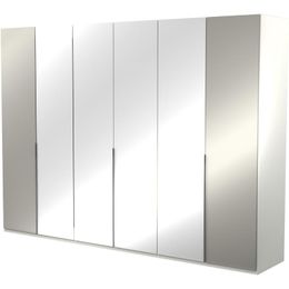 Musterring Kleiderschrank &raquo;San Diego, Kleiderschrank, Schrank, Garderobe, mit Glast&uuml;ren&laquo; 1 Stk. tlg. 6-t&uuml;rig (ged&auml;mpft), 6 B&ouml;den, 3 Kleiderstangen, Chromgriffe 
