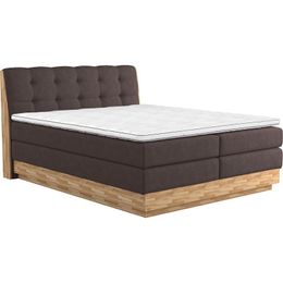 Home Affaire Boxspringbett &raquo;Naome&laquo; Boxspringbett, Inklusive Topper schwarz 100% Polyester Struktur soft, Liegefl&auml;che B/L: 200cm x 200cm, Gewicht bis: 