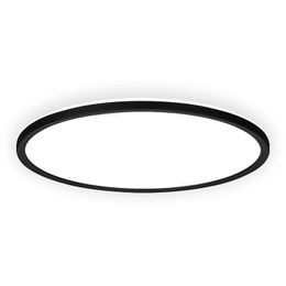 B.K.LICHT LED Panel &raquo;SHALLOW&laquo; LED-Board 1 Stk. Neutralwei&szlig; 29x3 cm, Badlampe, Badezimmer, K&uuml;che, Wohnzimmer schwarz 1, &Oslash; 29cm H: 3cm, 1 Stk.