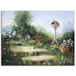 Artland Leinwandbild &raquo;Lieder der V&ouml;gel&laquo; Garten 1 Stk. tlg. auf Holzrahmen gespannt gr&uuml;n Leinwand B/H/T: 80cm x 60cm, Leinwandbild Garten Querformat, 1 Stk.