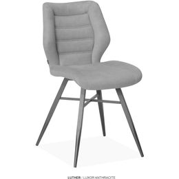 OMG Design Esszimmerstuhl &raquo;Luther&laquo; (Set) 2 Stk.Schalenstuhl, bequem gepolstert, Esszimmerstuhl grau Polyester B/H/T: 47cm x 84,5cm x 59,5cm, 2 Stk., 