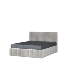 OTTO home Bettgestell &raquo;Invictus&laquo; mit breitem gepolstertem Kopfteil, Lattenrost und Bettkasten grau Liegefl&auml;che L&auml;nge B: 200cm x 160cm, Luxus-